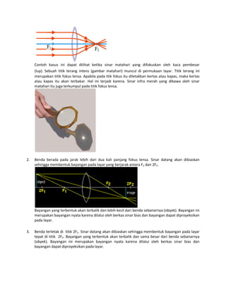 Refraksi Oleh Permukaan Lengkung dan Lensa | PDF