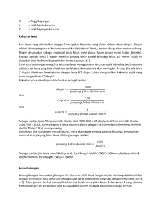 Refraksi Oleh Permukaan Lengkung dan Lensa | PDF