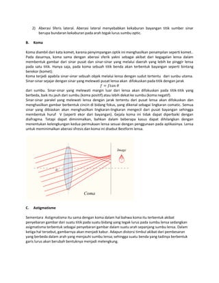 Refraksi Oleh Permukaan Lengkung dan Lensa | PDF