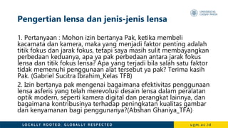 Optika pertemuan 4 membahas tentang lensa | PPTX