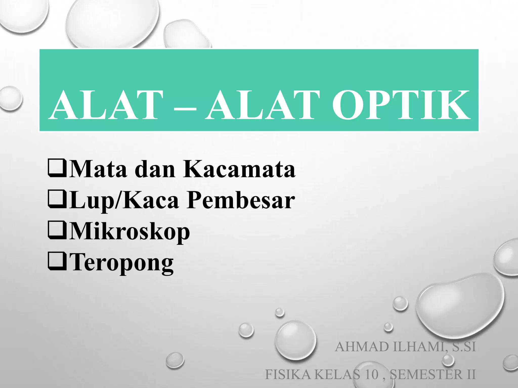 Optik Geometri Fisika X semester 2 | PPTX