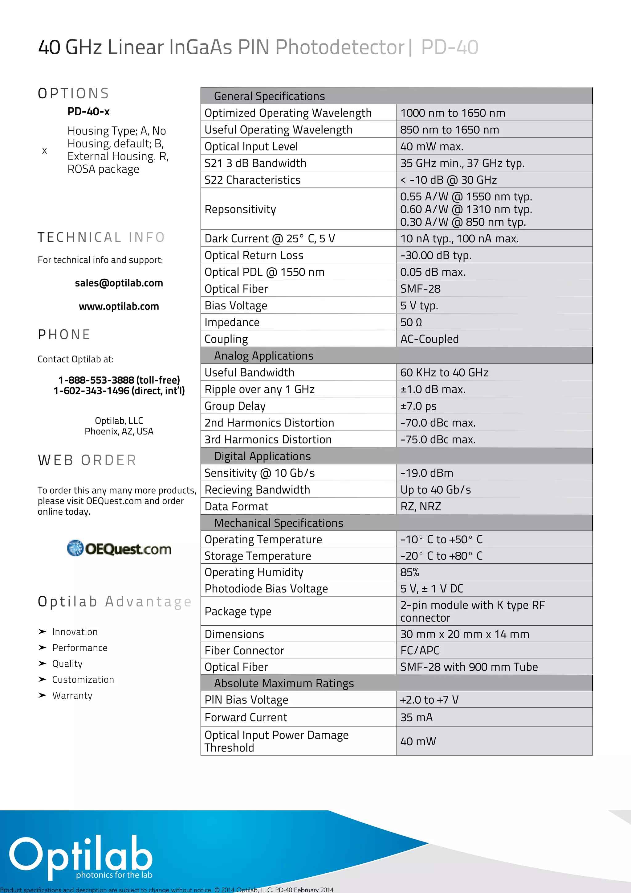 Optilab lr40eh | PDF