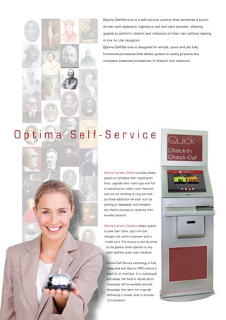 Optima Hotel Mgmt Solutions PMS, POS, GOC, all you need! | PDF