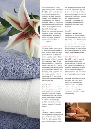 Optima Hotel Mgmt Solutions PMS, POS, GOC, all you need! | PDF