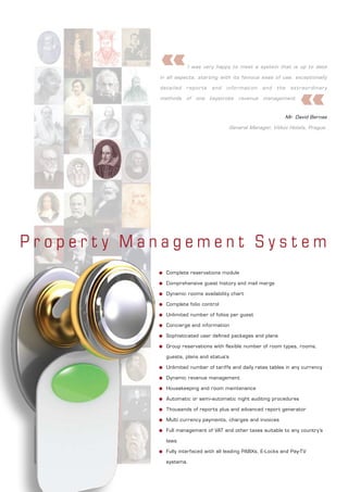 Optima Hotel Mgmt Solutions PMS, POS, GOC, all you need! | PDF