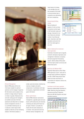 Optima Hotel Mgmt Solutions PMS, POS, GOC, all you need! | PDF