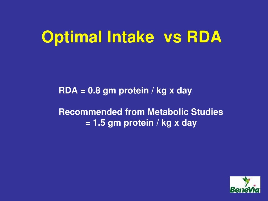 Optimal Protein Intake & The Recommended Daily Allowance (RDA)