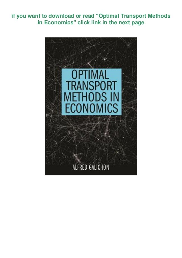 Optimal Transport Methods In Economics optimal-transport-methods-in-economics