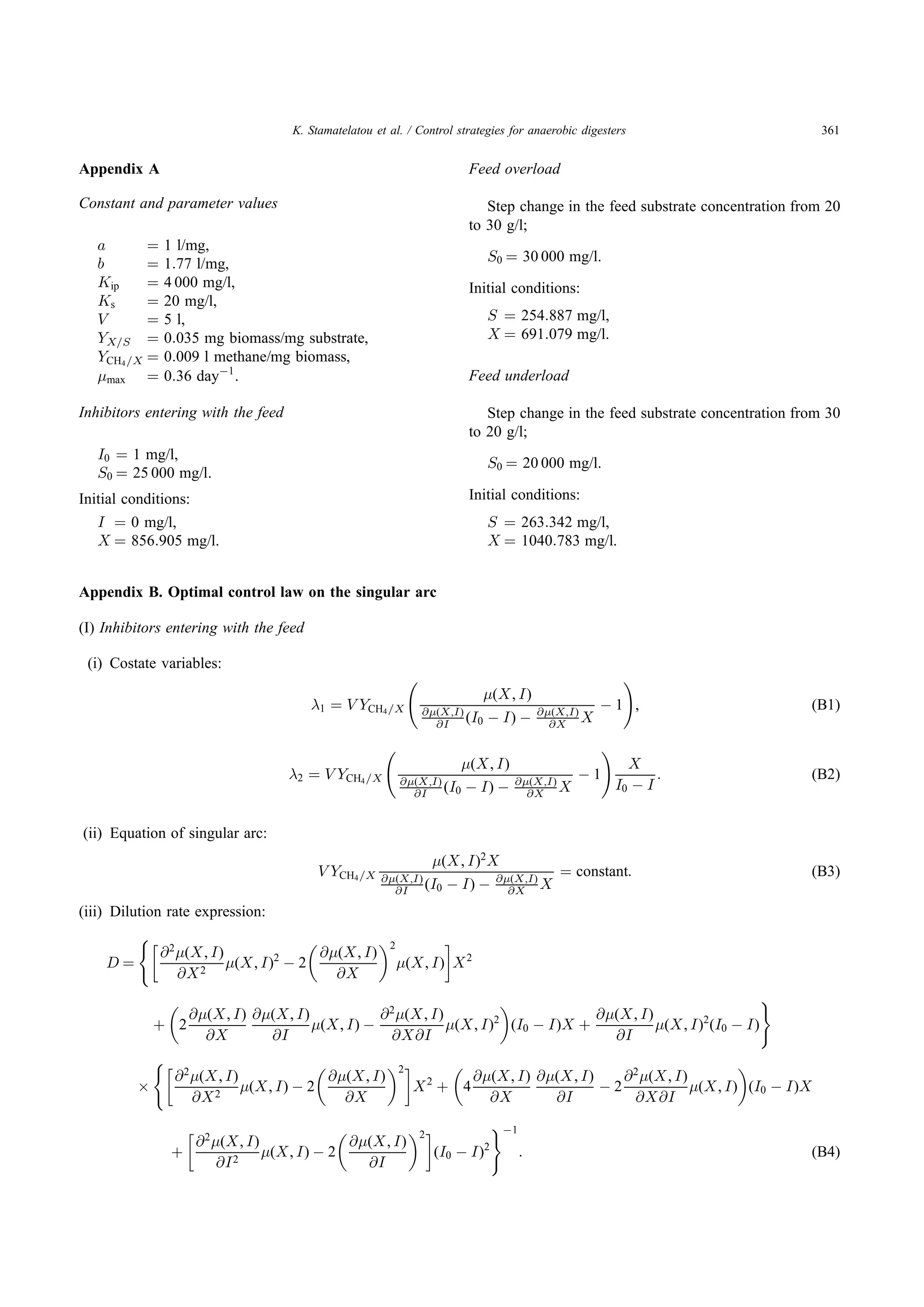 Optimal and suboptimal control of anaerobic digesters | PDF