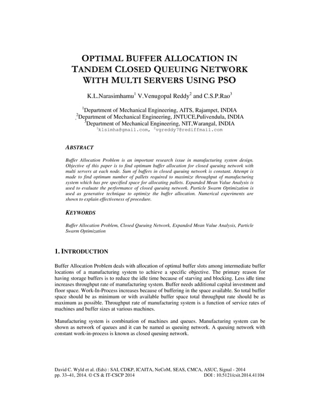 Optimal Buffer Allocation In Pdf