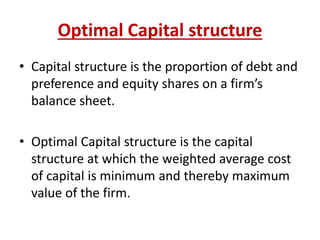 Optimal capital structure | PPTX