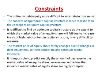 Optimal capital structure | PPTX