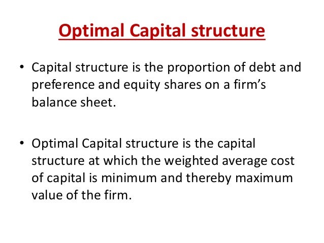 Optimal capital structure