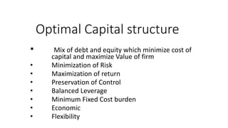 Optimal capital structure | PPTX