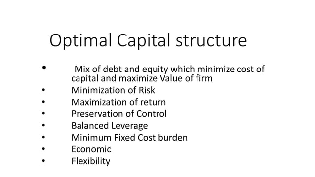 Optimal capital structure | PPTX