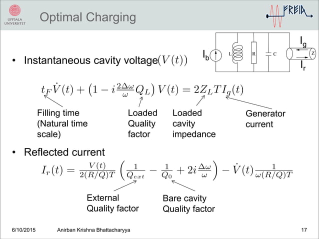 Optimal Charging Of Accelerating Superconducting Cavities Ppt