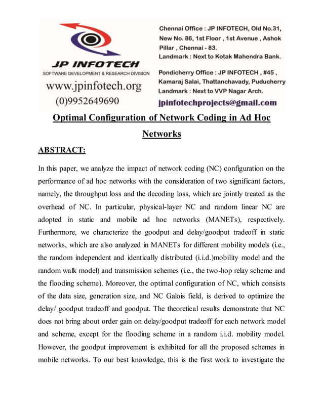 Optimal configuration of network | DOCX | Computer Networking | Computing
