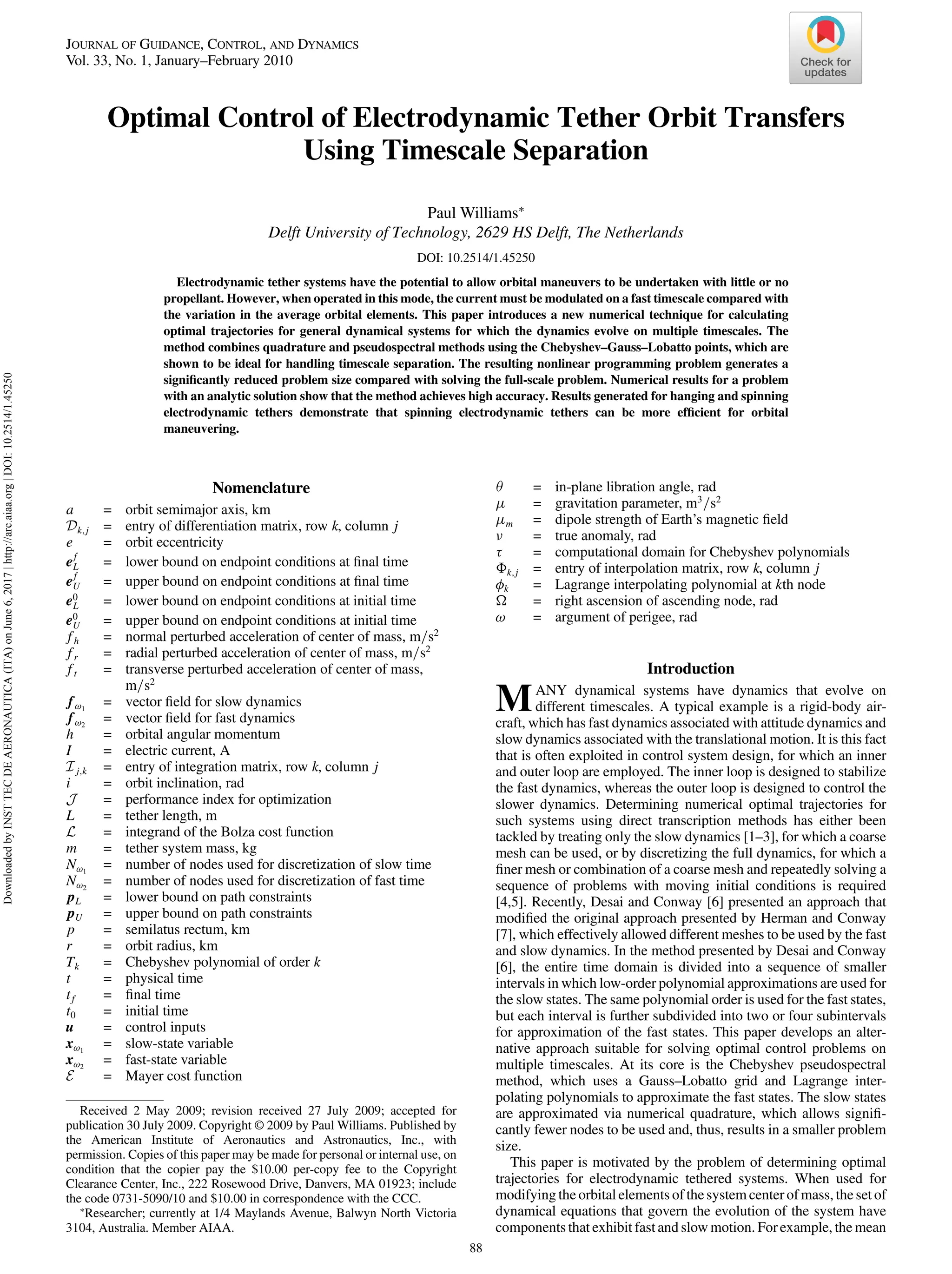 Optimal Control Of Electrodynamic Tether Orbit Transfers Pdf