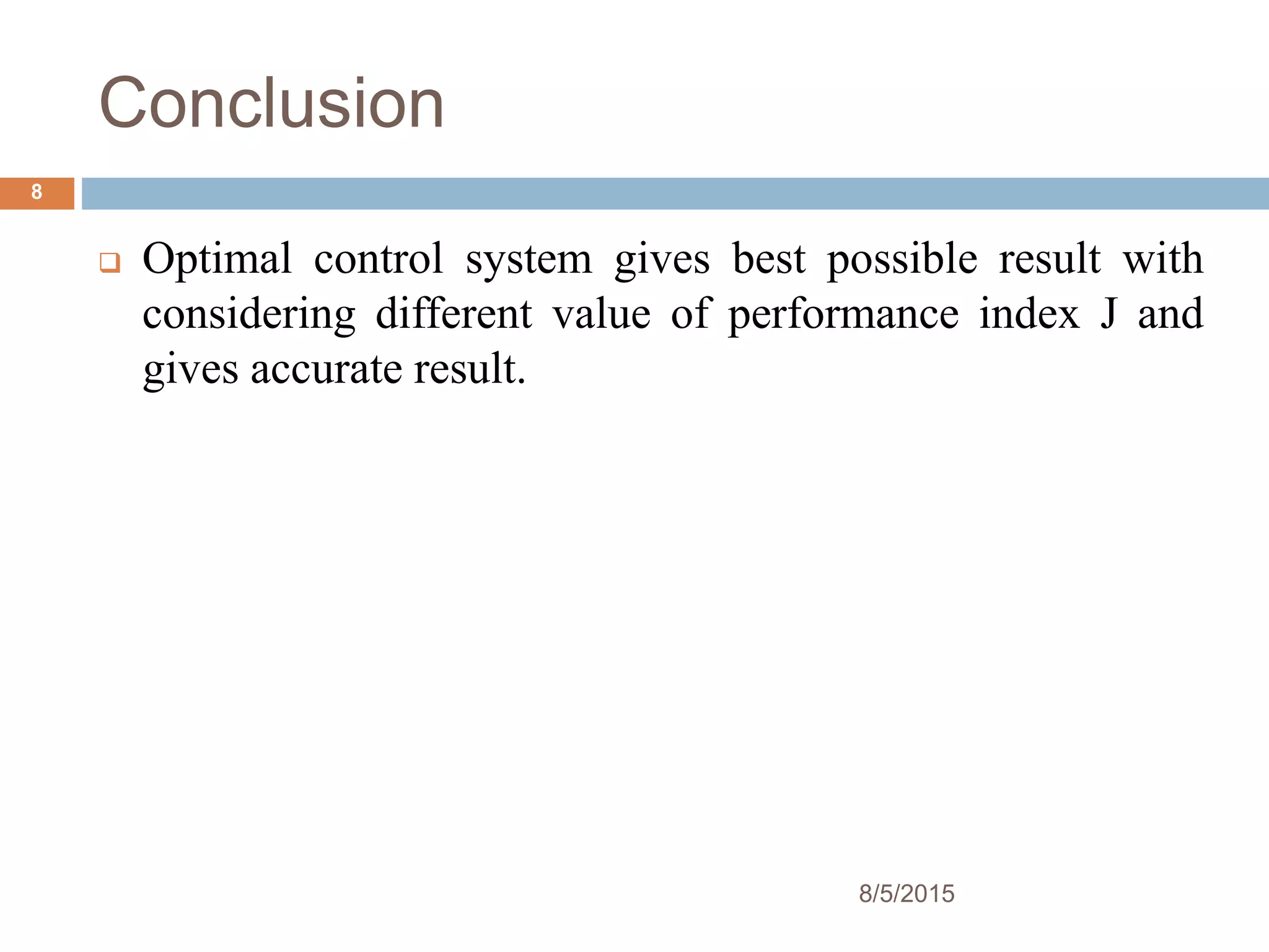 Optimal control system | PPTX
