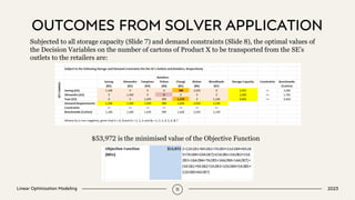 Optimal Decision Making - Cost Reduction in Logistics | PDF