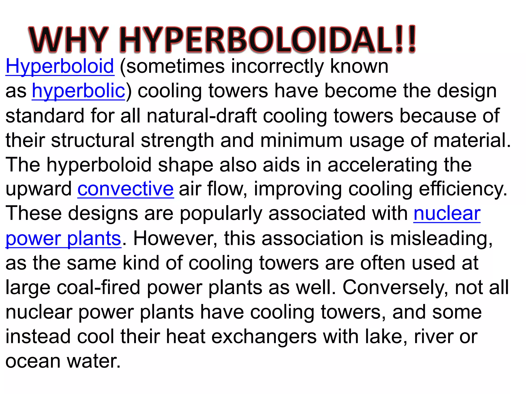 Optimal design of a hyperboloidal cooling tower | PPTX