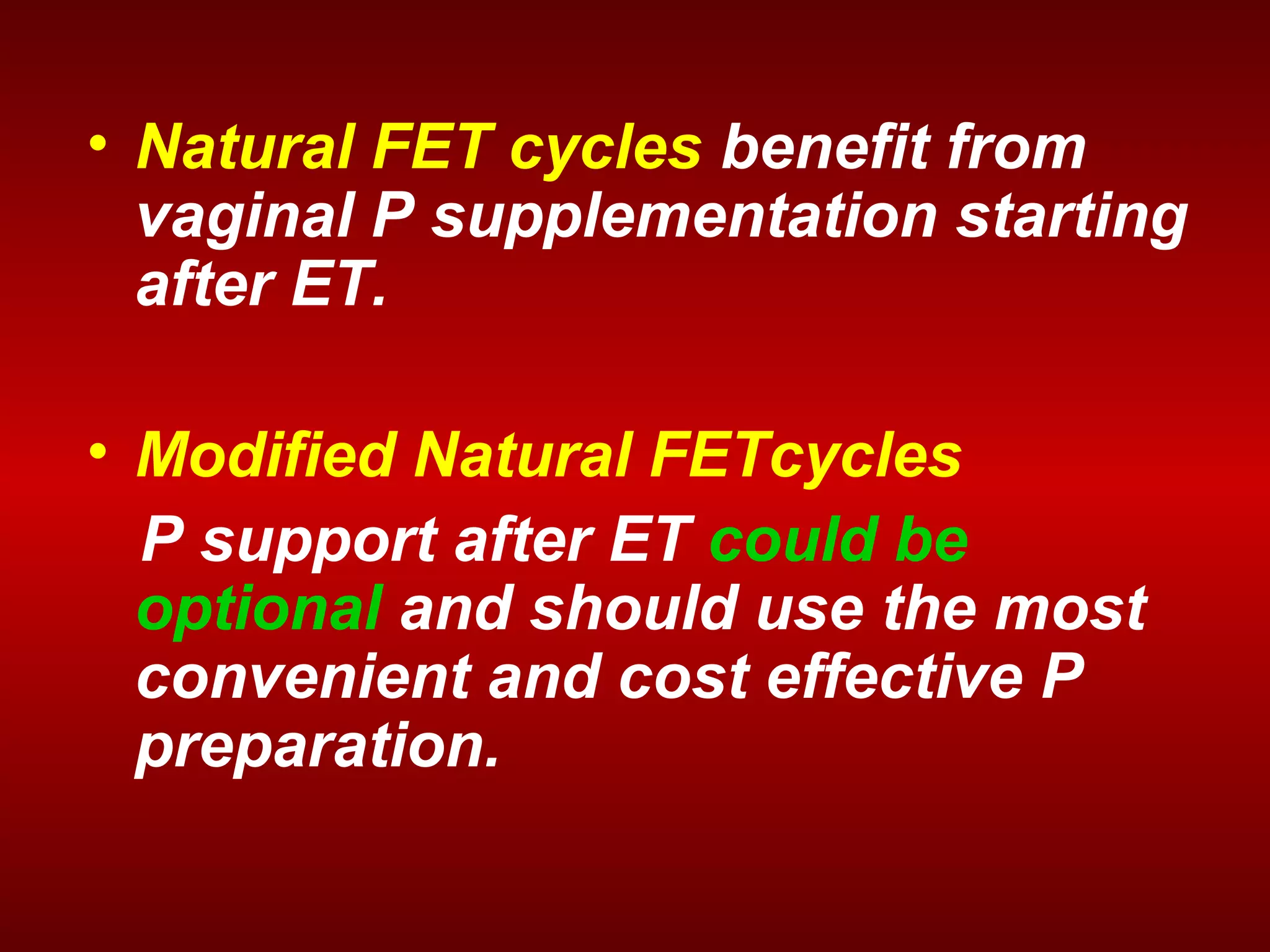 Optimal endometrial preparation for frozen embryo transfer cycles | PPT