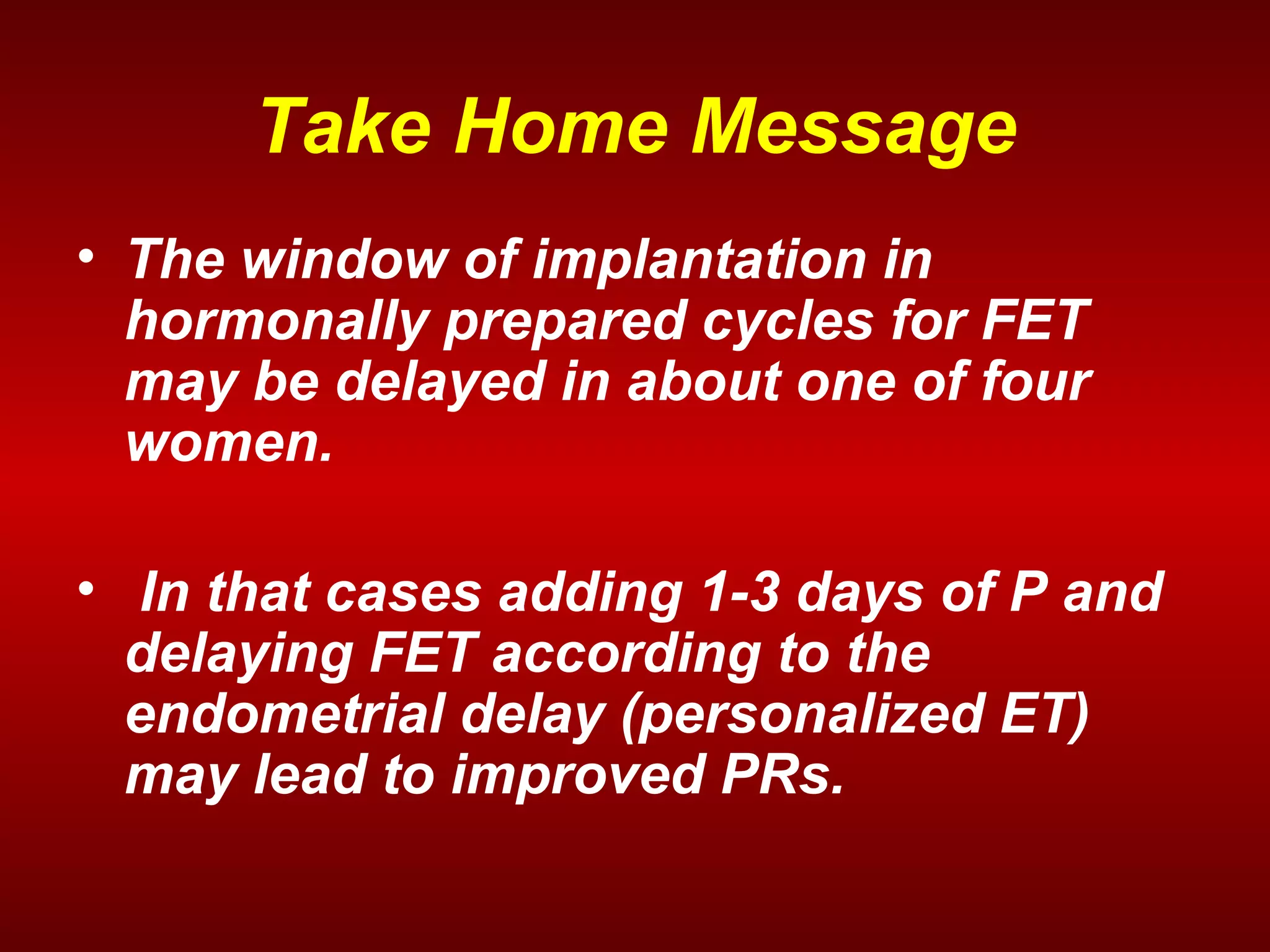 Optimal endometrial preparation for frozen embryo transfer cycles | PPT