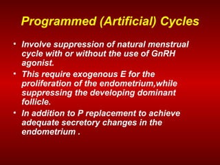 Optimal endometrial preparation for frozen embryo transfer cycles | PPT