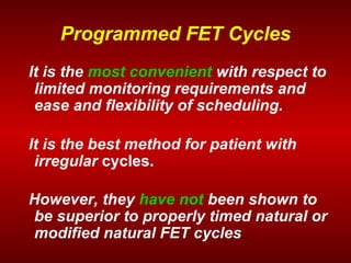 Optimal endometrial preparation for frozen embryo transfer cycles | PPT