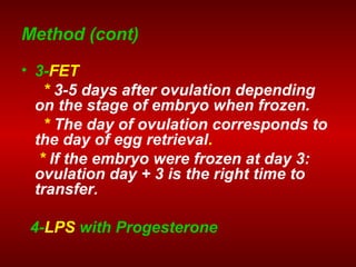 Optimal endometrial preparation for frozen embryo transfer cycles | PPT