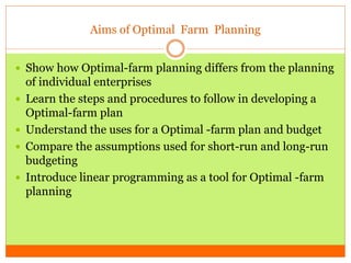 Optimal farm planning, efficient management of farmers A Lecture By Mr ...