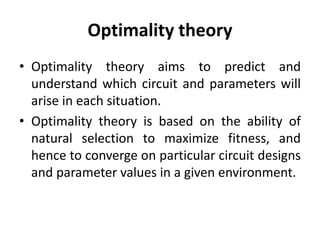 Optimal gene circuit design | PPTX
