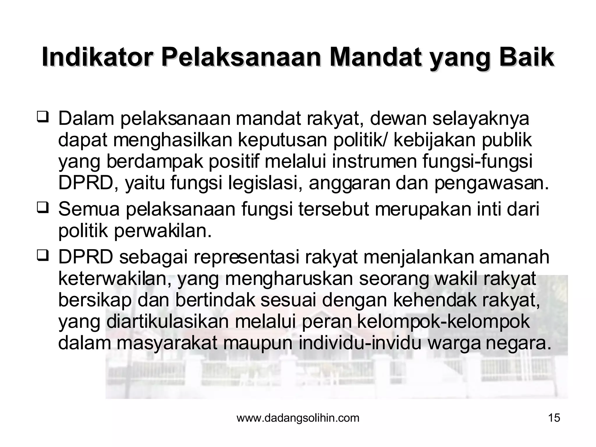 Optimalisasi Peran dan Fungsi DPRD dalam Proses Penyusunan dan Penetapan APBD dari RPJP sampai ...