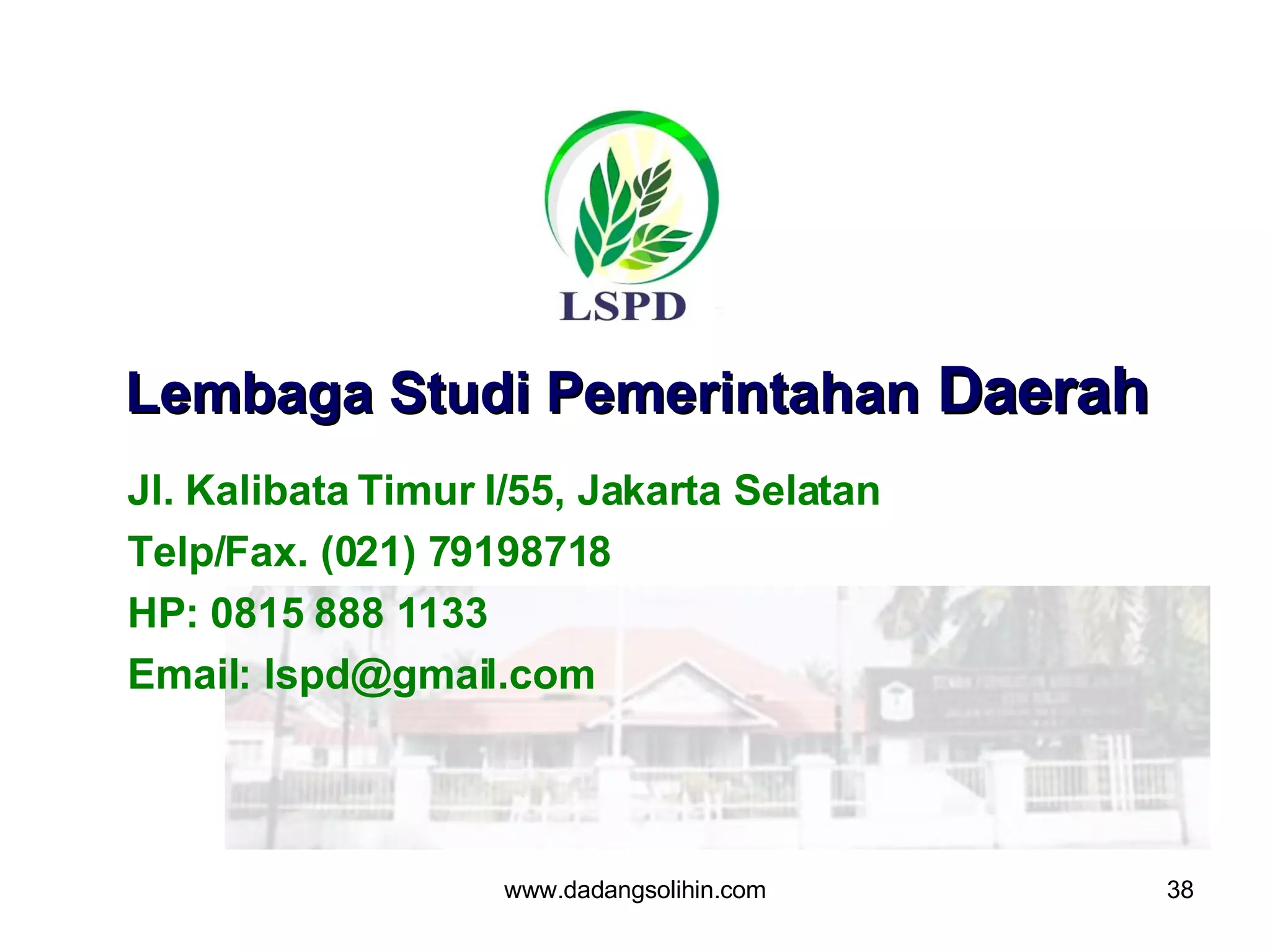 Optimalisasi Peran dan Fungsi DPRD dalam Proses Penyusunan dan Penetapan APBD dari RPJP sampai ...