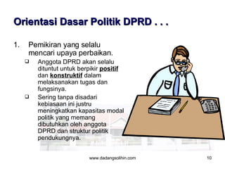 Optimalisasi Peran dan Fungsi DPRD dalam Proses Penyusunan dan Penetapan APBD dari RPJP sampai ...
