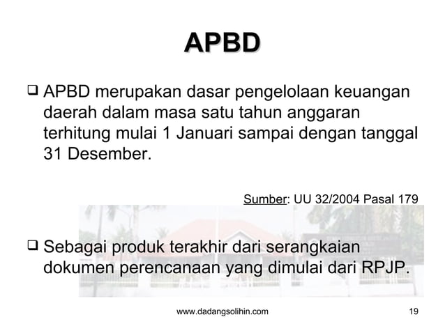 Optimalisasi Peran dan Fungsi DPRD dalam Proses Penyusunan dan Penetapan APBD dari RPJP sampai ...