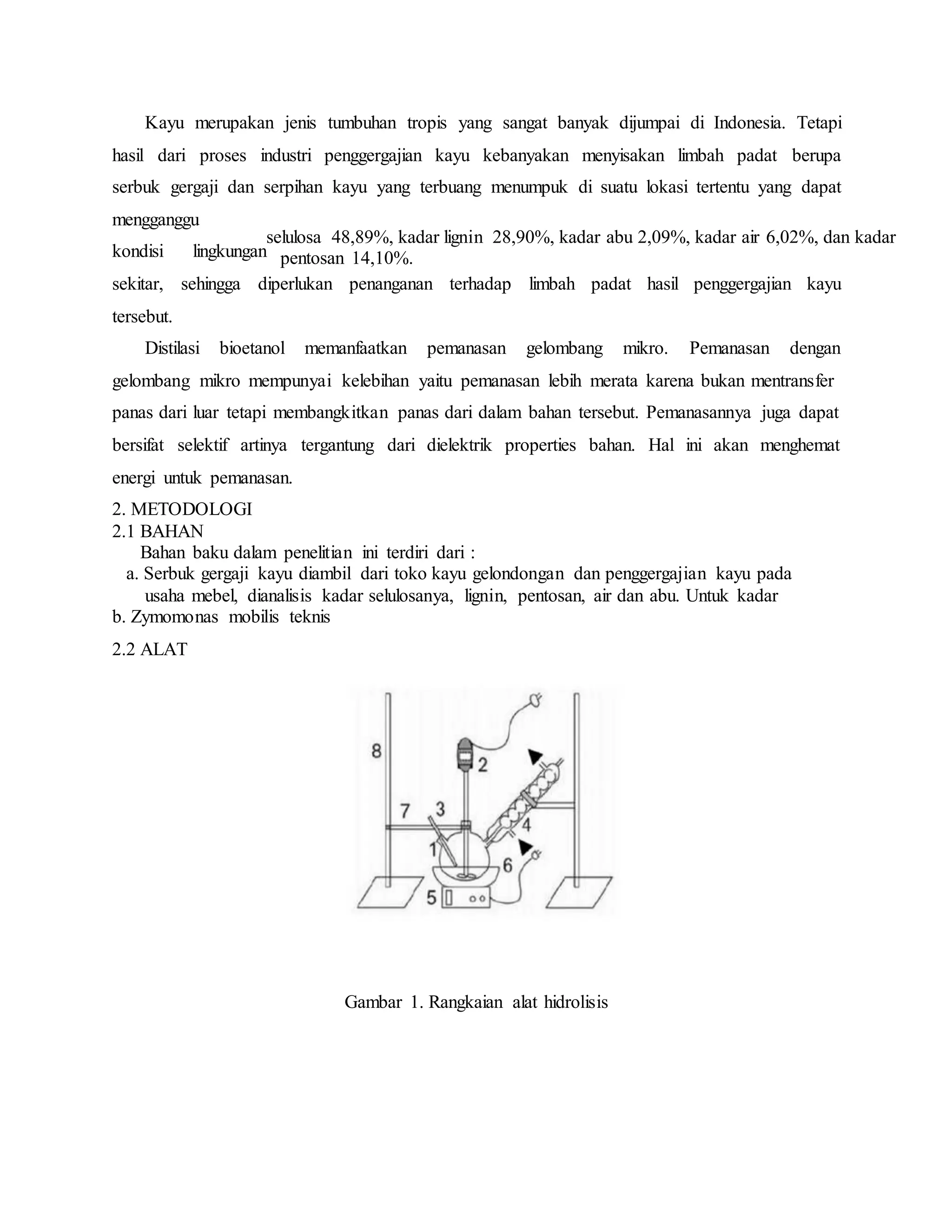 k,;Optimalisasi limbah serbuk kayu menjadi bioetanol sebagai energi | PDF