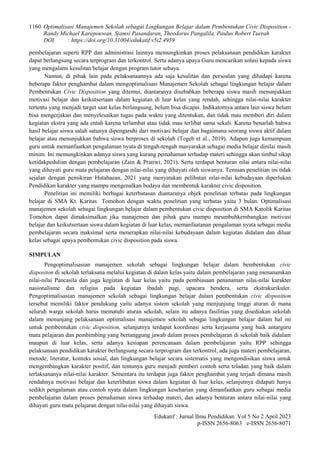 Optimalisasi Manajemen Sekolah sebagai Lingkungan Belajar dalam ...