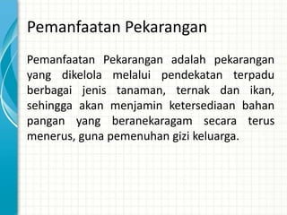 Optimalisasi pemanfaatan lahan pekarangan | PPTX