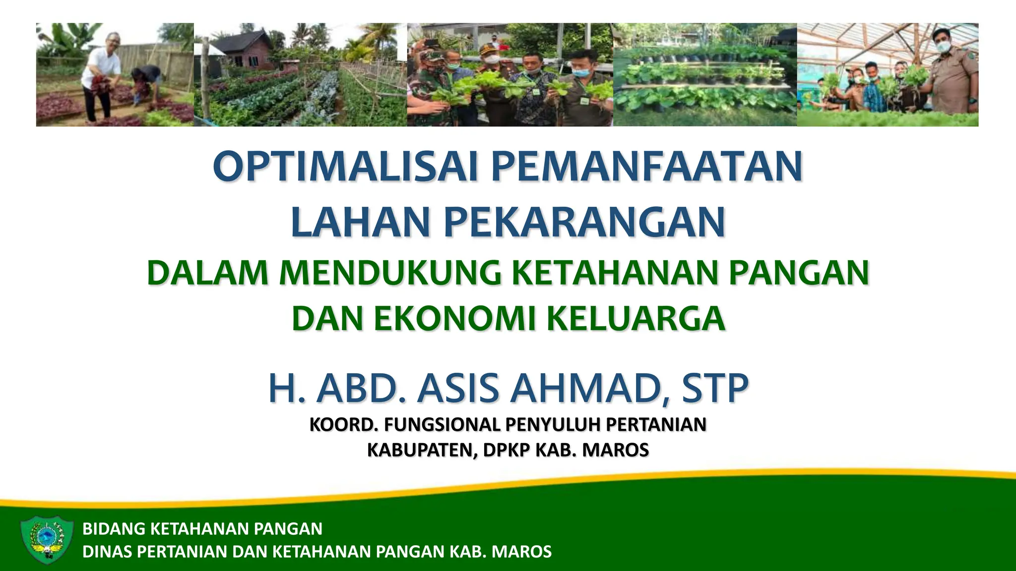OPTIMALISASI PEMANFAATAN LAHAN PEKARANGAN KORLUH KABUPATEN.ppt