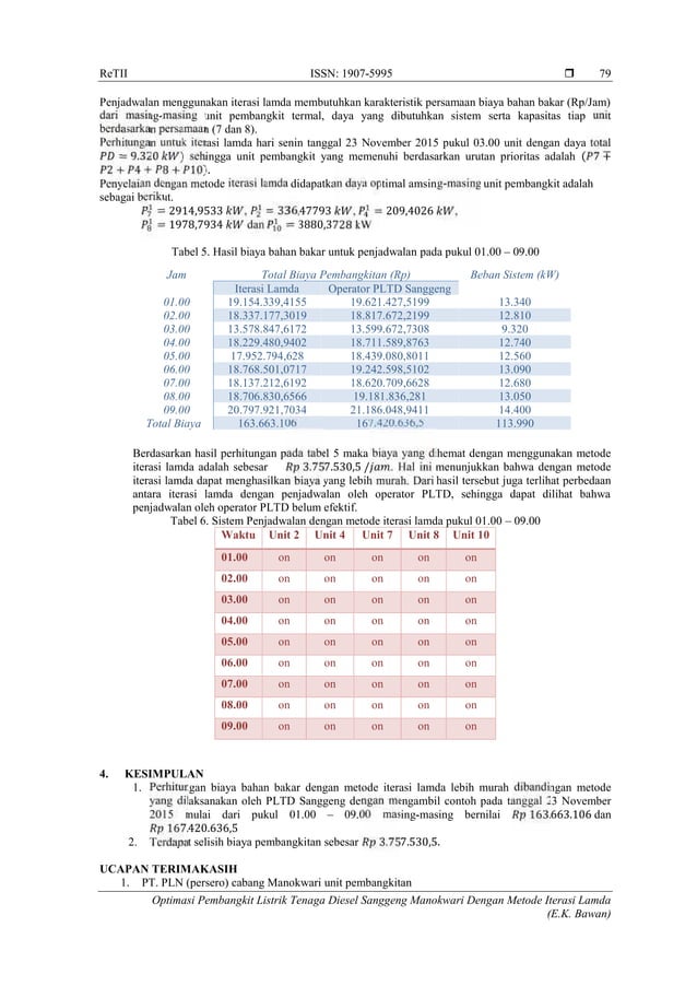 Optimalisasi pltd dengan metode lamda | PDF
