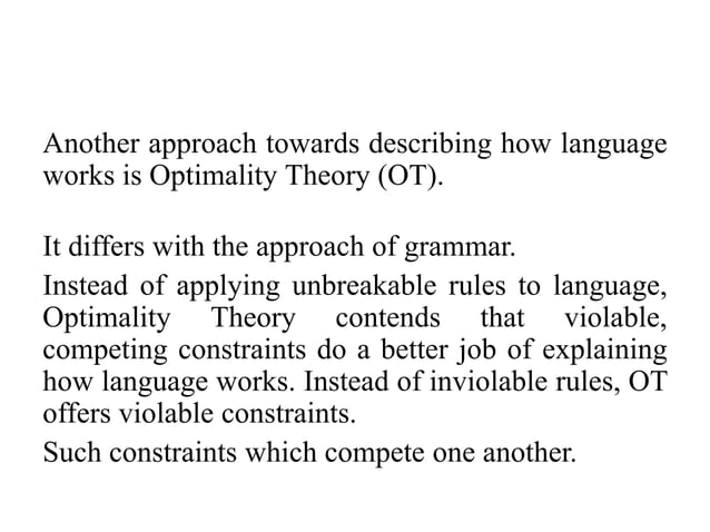 Optimality theory.pptx | Religion & Spirituality
