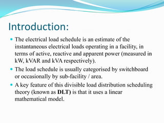 Optimal load scheduling | PPTX