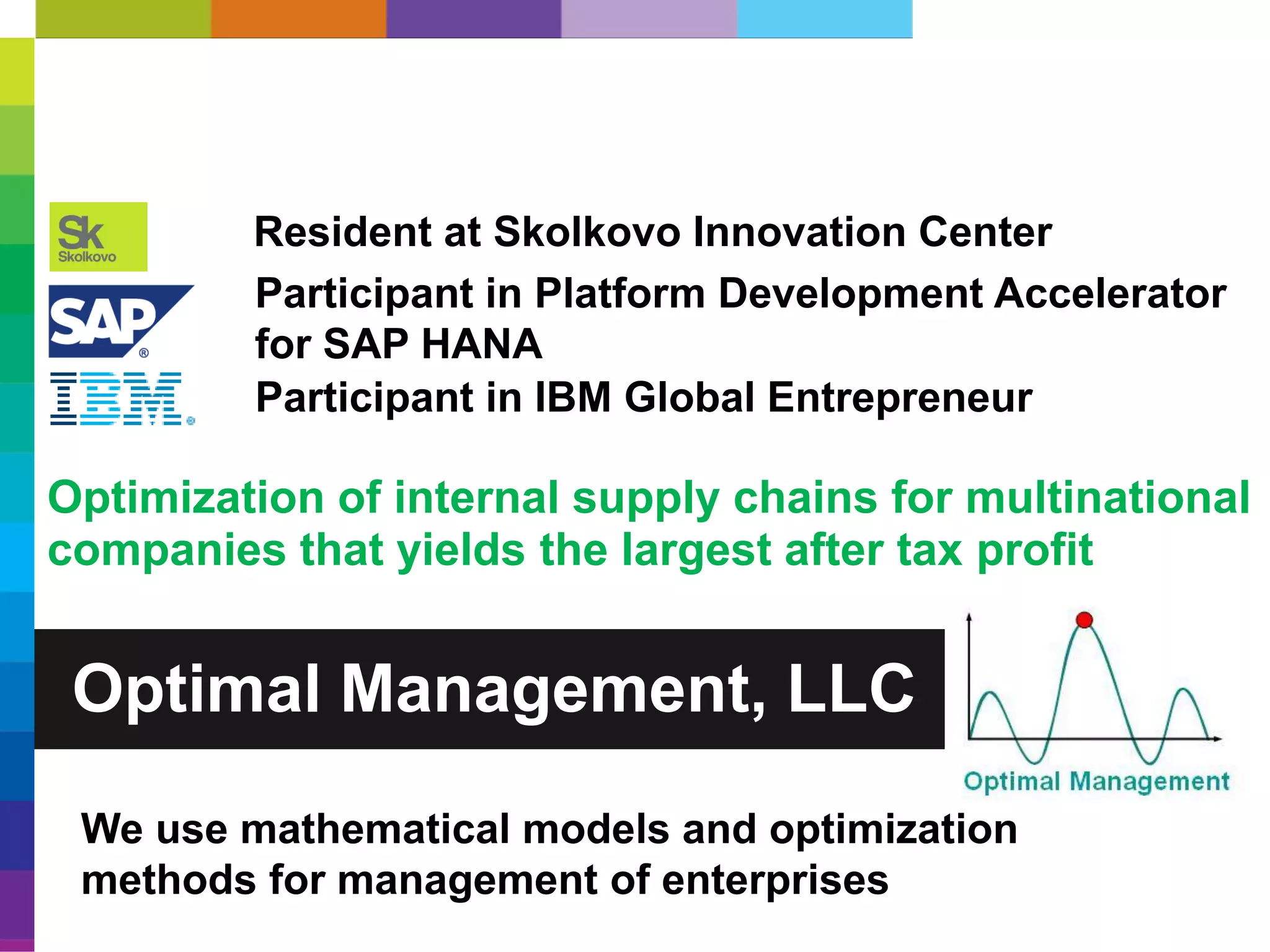 Optimization of internal Supply Chain (Transfer Prices and Good Flows ...