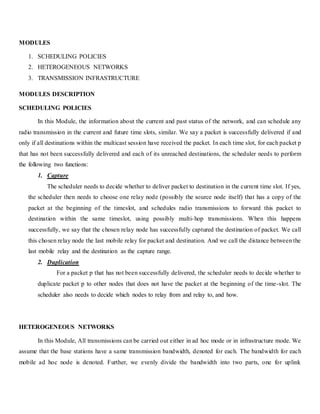 IEEE 2014 JAVA NETWORKING PROJECTS Optimal multicast capacity and delay tradeoffs in mane ts | PDF