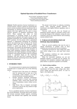 Optimal Operation Of Paralleled Power Transformers | PDF