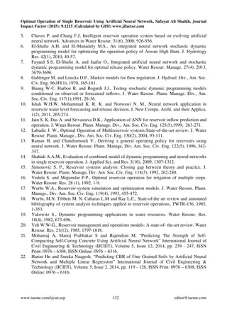 Optimal operation of single reservoir using artificial neural network safayat ali shaikh | PDF