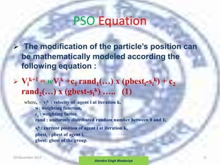 Optimal placement and sizing of multi dg using pso | PPTX