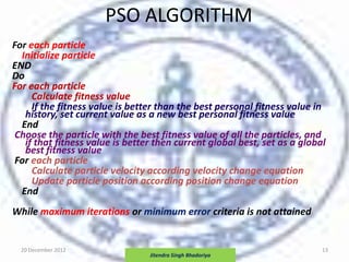 Optimal placement and sizing of multi dg using pso | PPTX
