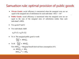 Optimal Provision of Public and Private Goods | PPTX